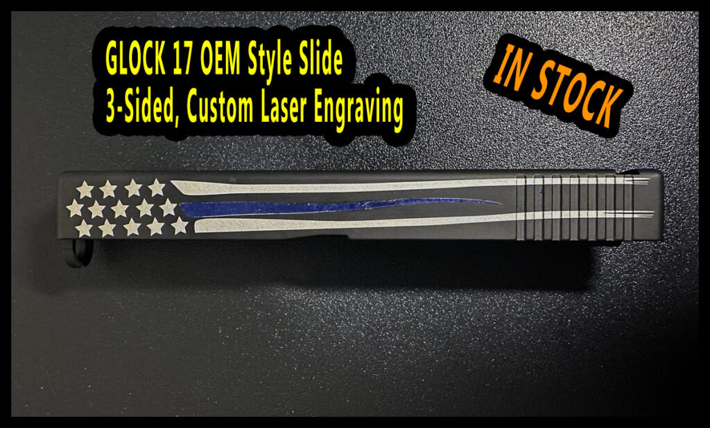 GLOCK 17 OEM Style Slide - Engraved Patriotic Theme - Detroit Holster